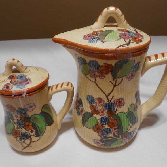 Japanese Majolica | Dining | Vtg Lot 2 Japanese Majolica Style Matching ...